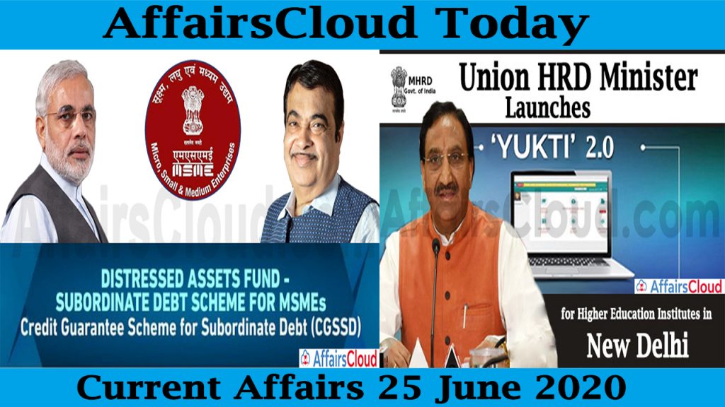 Top Current Affairs 25 June 2020