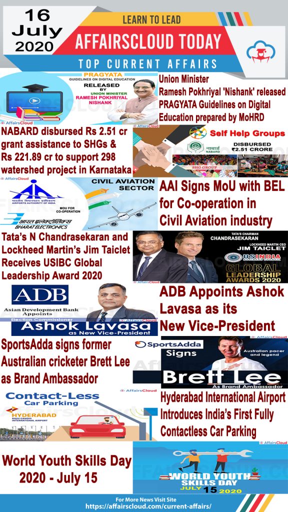 Top Current Affairs 16 July 2020