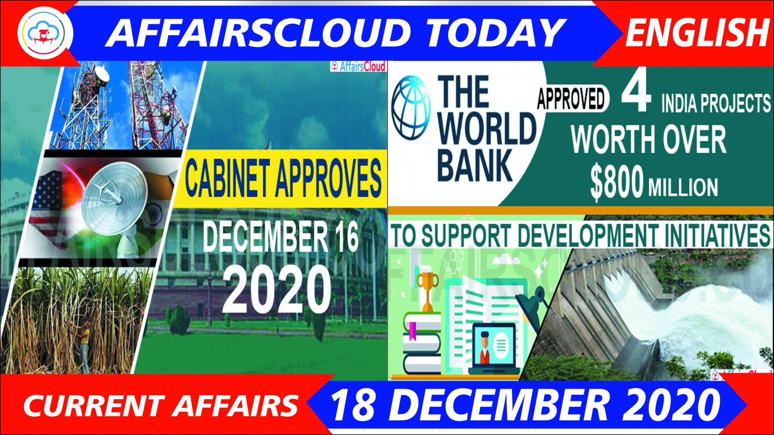 Top Current Affairs 18 December 2020