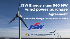 JSW Energy signs 540 MW Wind PPA with Solar Energy Corporation of India