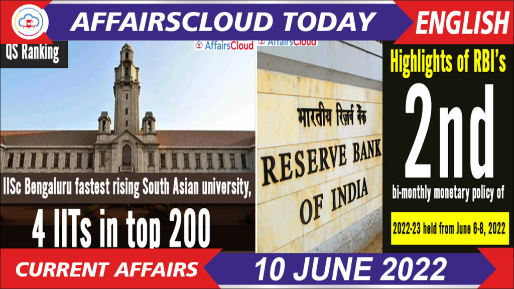 Top Current Affairs 10 June 2022
