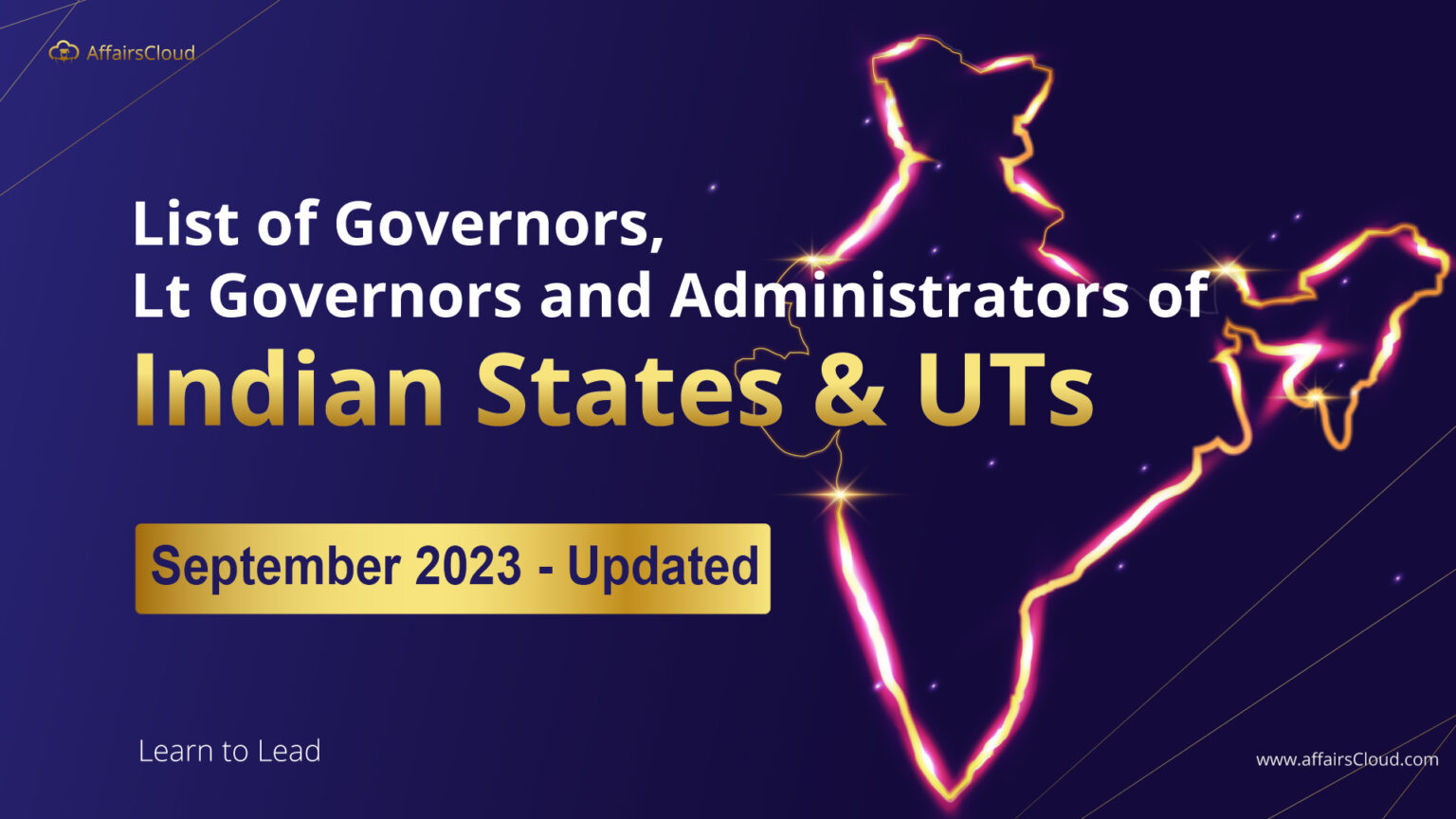 List of Current Governors in India - September 2023