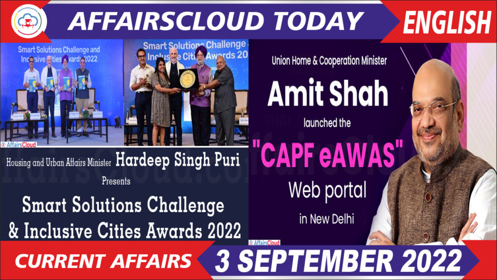 Current Affairs 3 September 2022