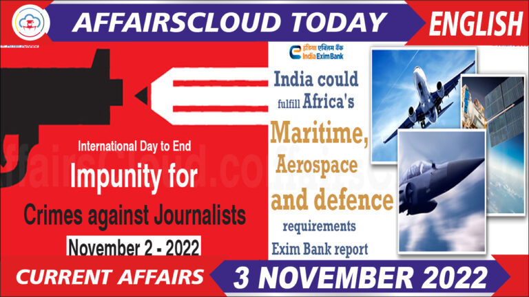 Current Affairs 3 November 2022