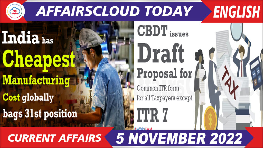 Current Affairs 5 November 2022