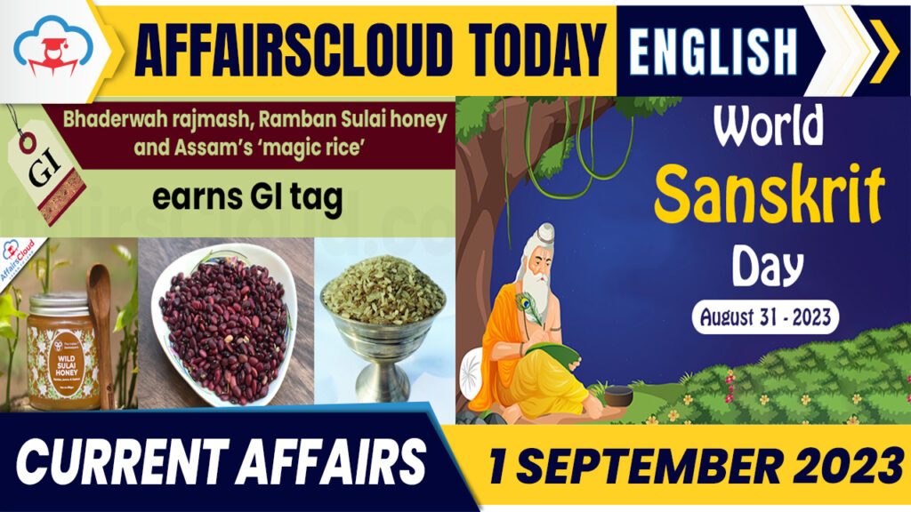 Current Affairs 1 September 2023