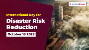 International Day for Disaster Risk Reduction 2023 - October 13