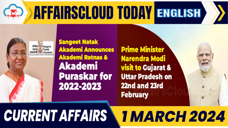 Current Affairs 1 March 2024