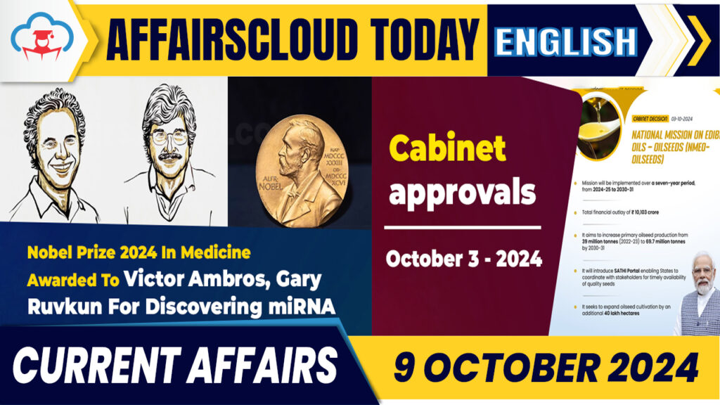 Current Affairs 9 October 2024