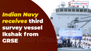 Indian Navy received the 3rd SVL Ship ‘Ikshak’ from GRSE in Kolkata