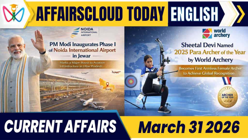 Current Affairs 31 March 2026