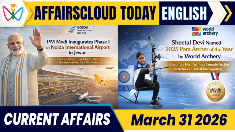 Current Affairs 31 March 2026