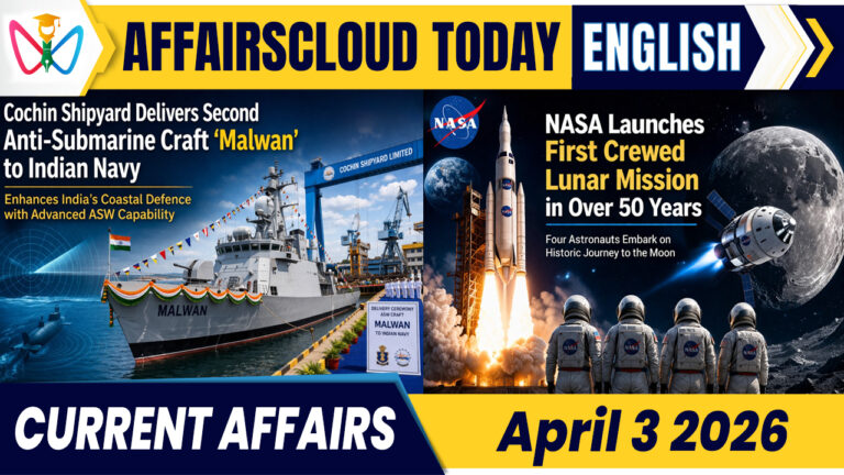 Current Affairs 3 April 2026
